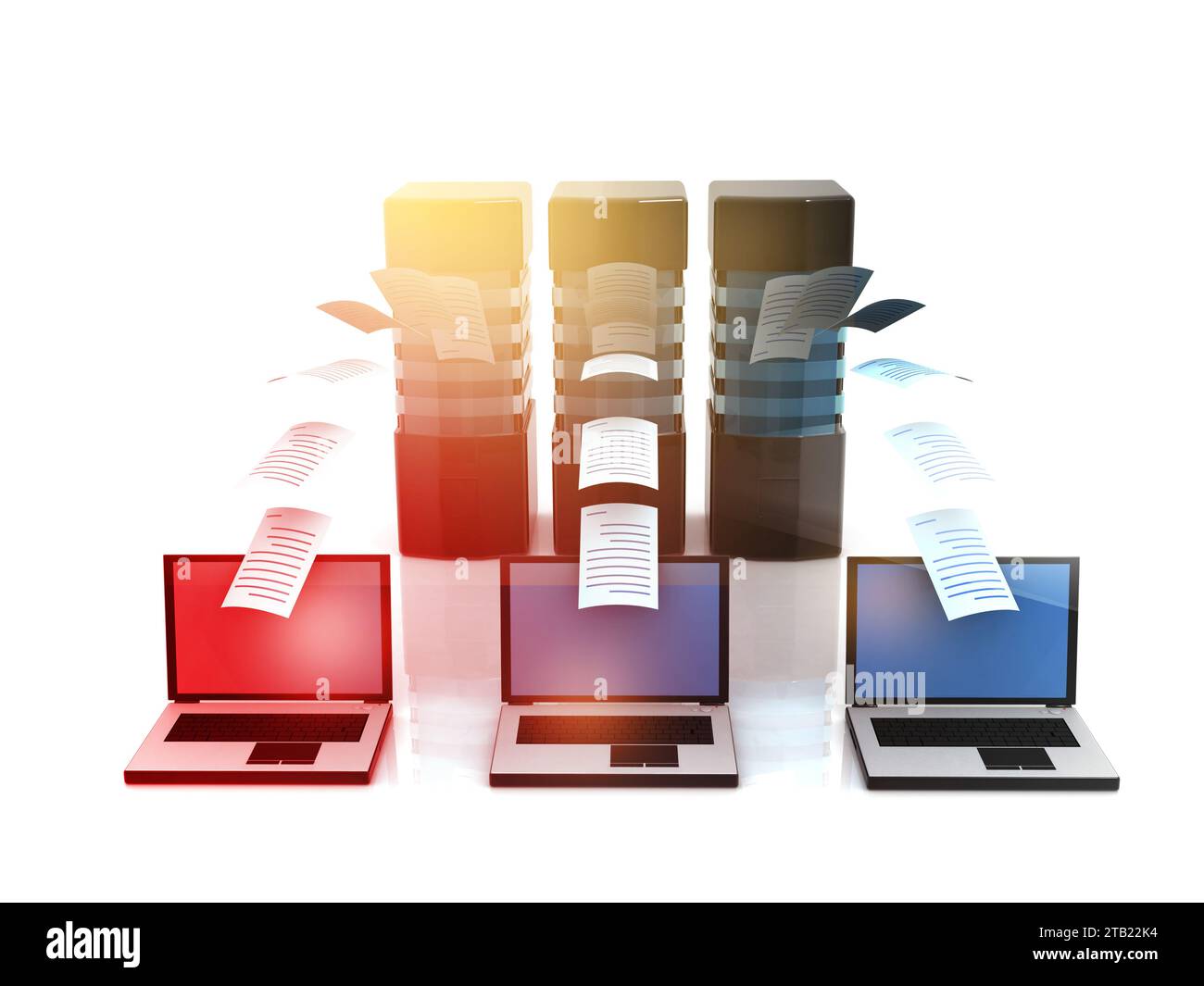 3d digital file document computer transfer data Cut Out Stock Images & Pictures - Alamy