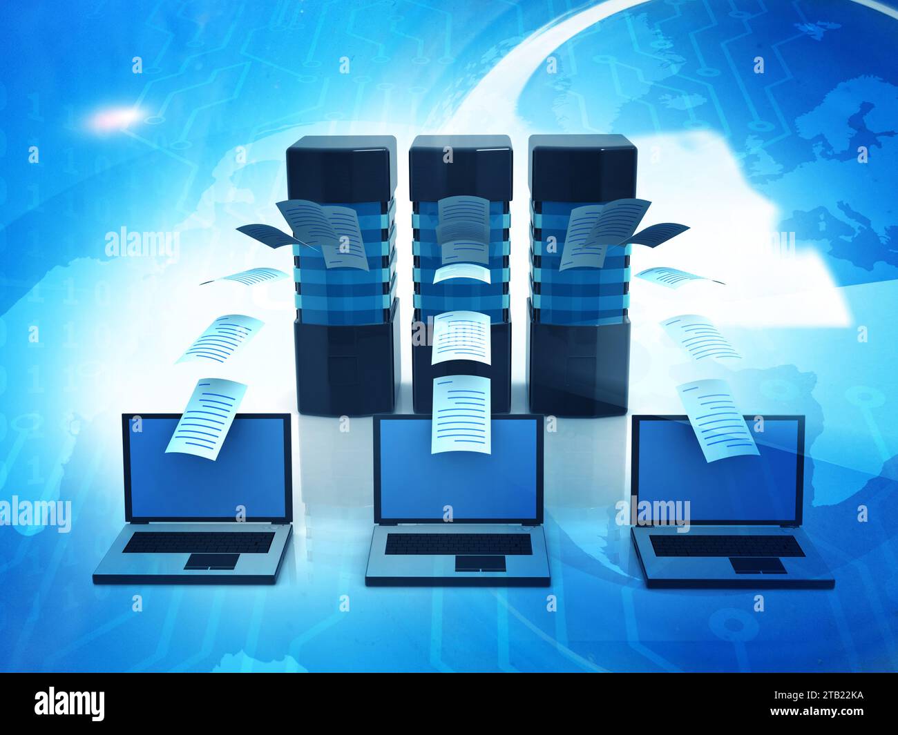 Transfer files. Sharing files. computer laptop to server. Backup files ...