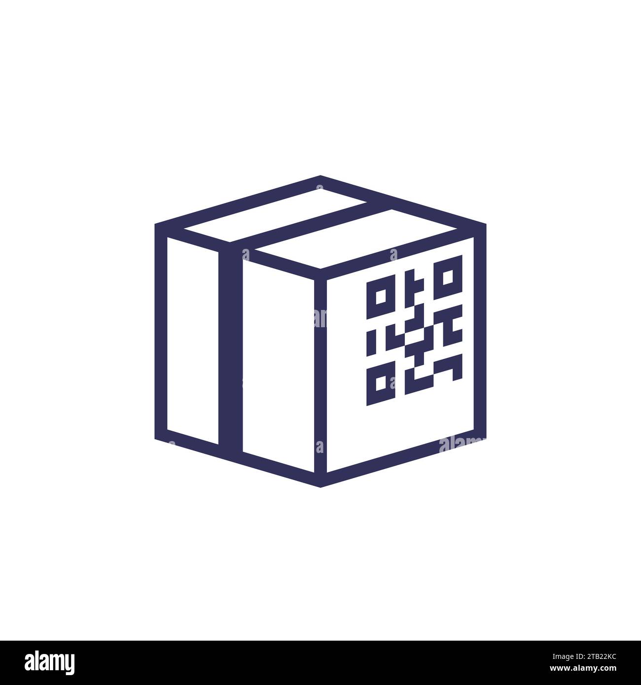 package with QR code icon, vector Stock Vector Image & Art - Alamy