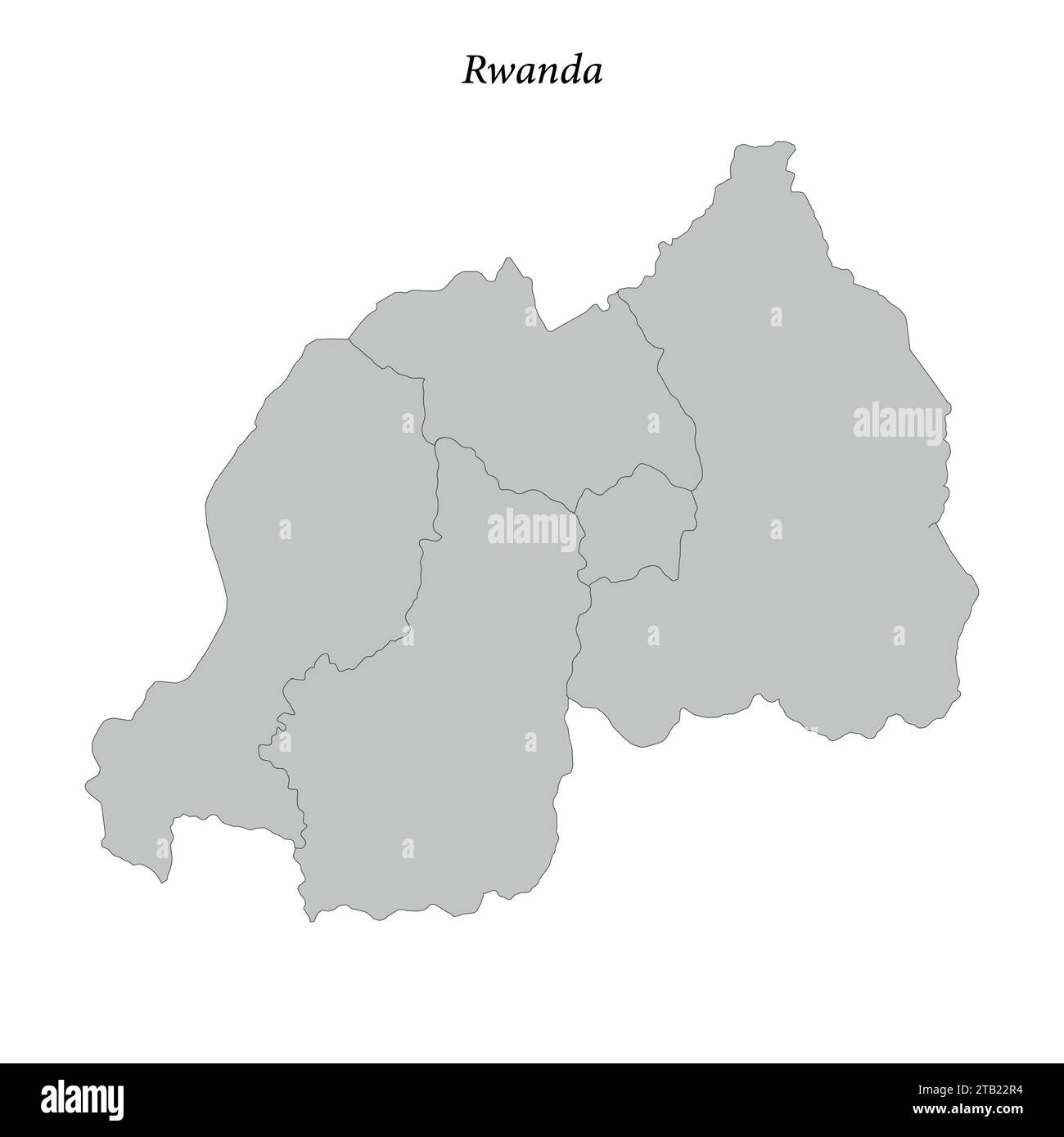 Simple flat Map of Rwanda with district borders Stock Vector Image ...