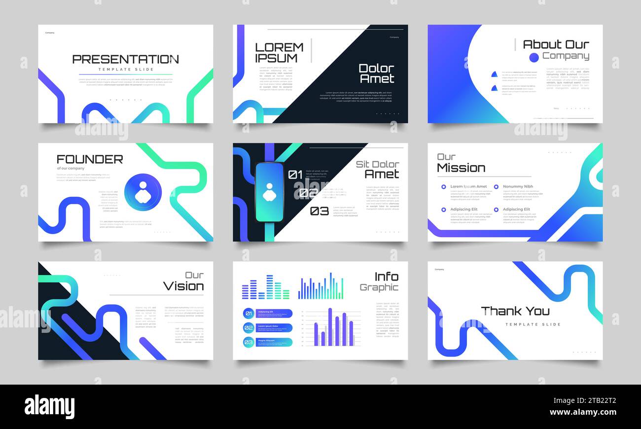 Modern and Clean Presentation Template Design with Infographic Elements ...