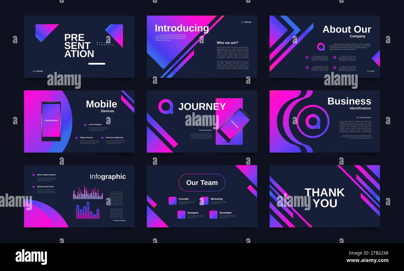 Modern and Colorful Presentation Template Design with Infographic ...