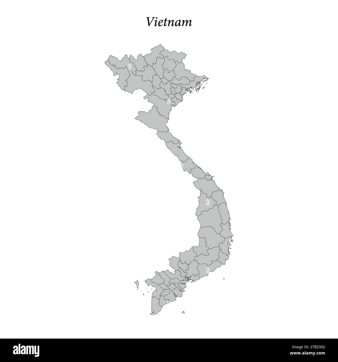 Simple flat Map of Vietnam with district borders Stock Vector Image ...
