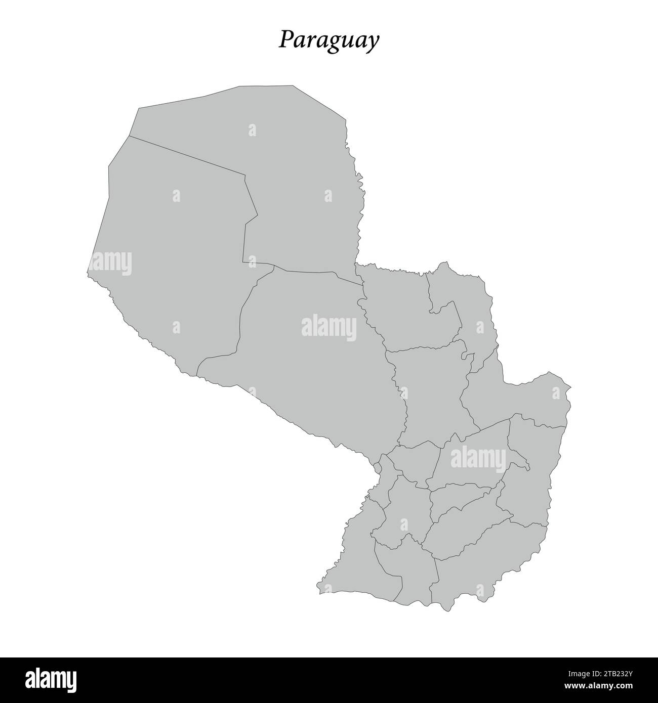 Simple flat Map of Paraguay with district borders Stock Vector Image ...
