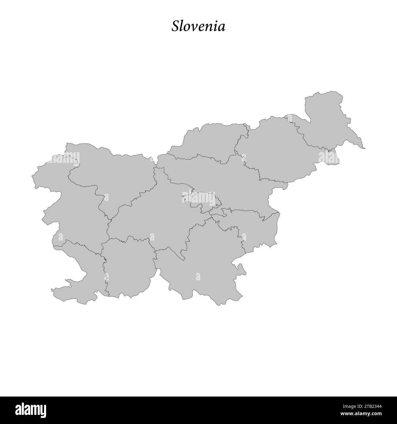 Simple flat Map of Slovenia with district borders Stock Vector Image ...