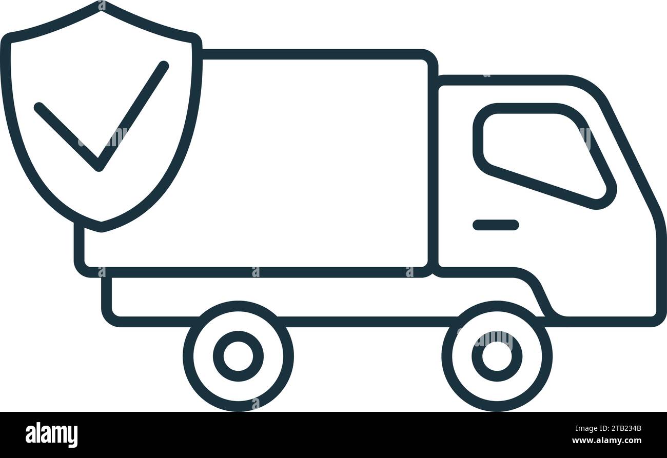 Cargo insurance outline icon. Monochrome simple sign from logistics ...