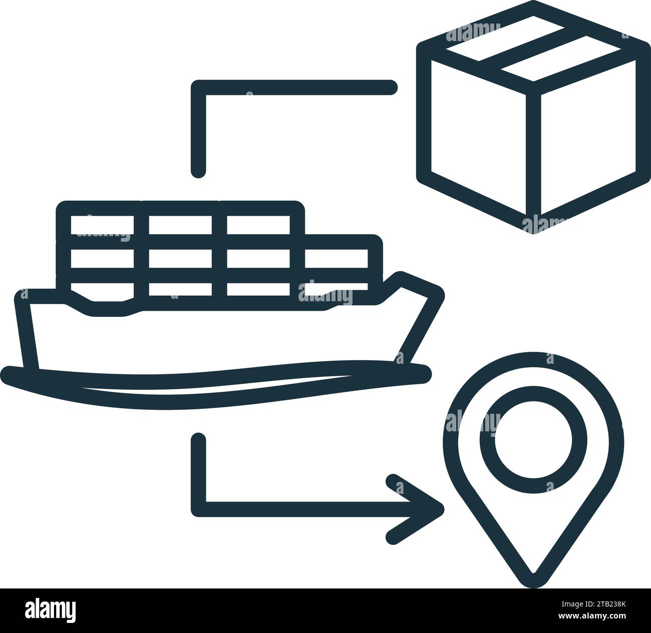 Shipping outline icon. Monochrome simple sign from logistics collection ...
