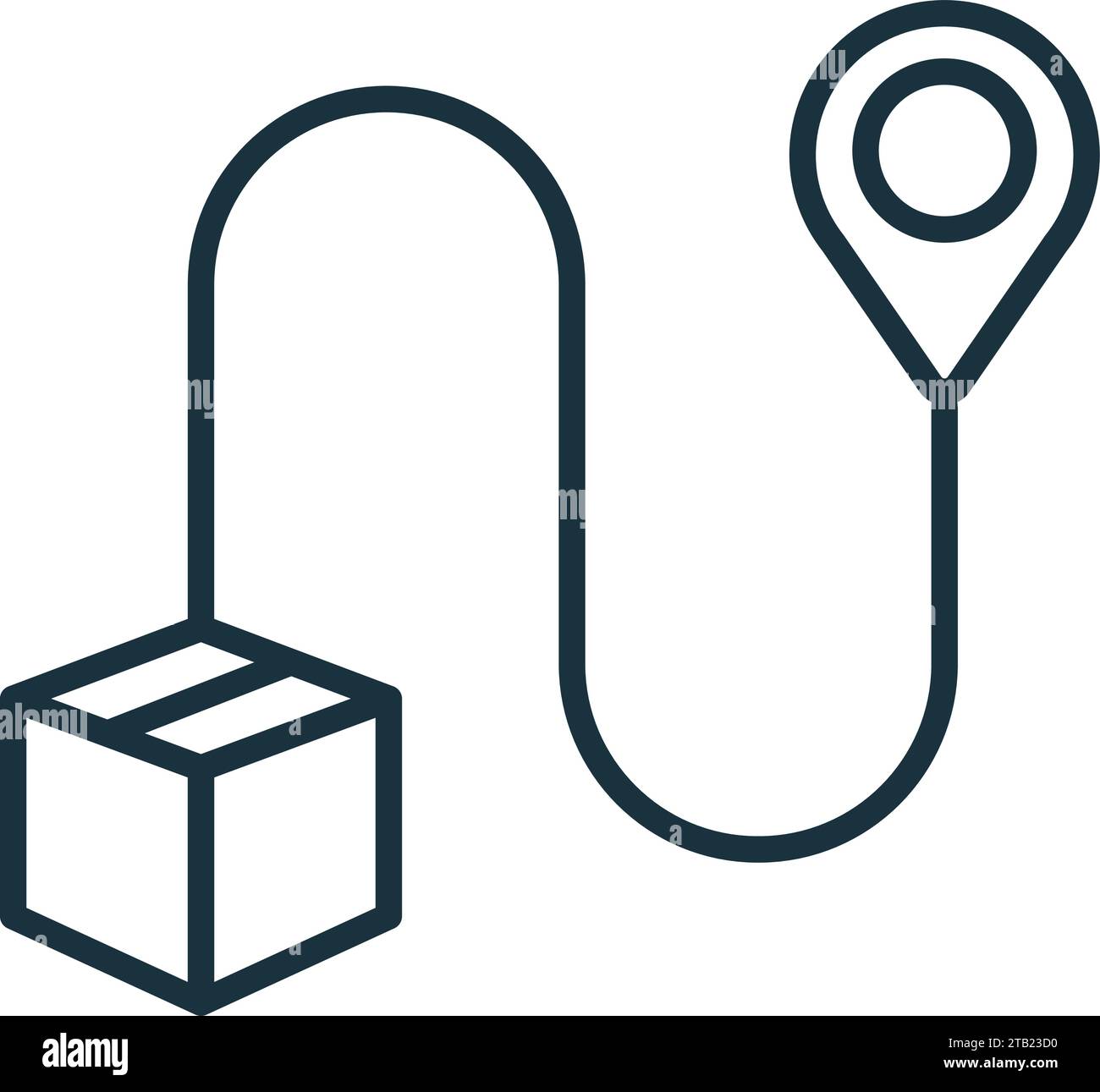 Delivery outline icon. Monochrome simple sign from logistics collection ...