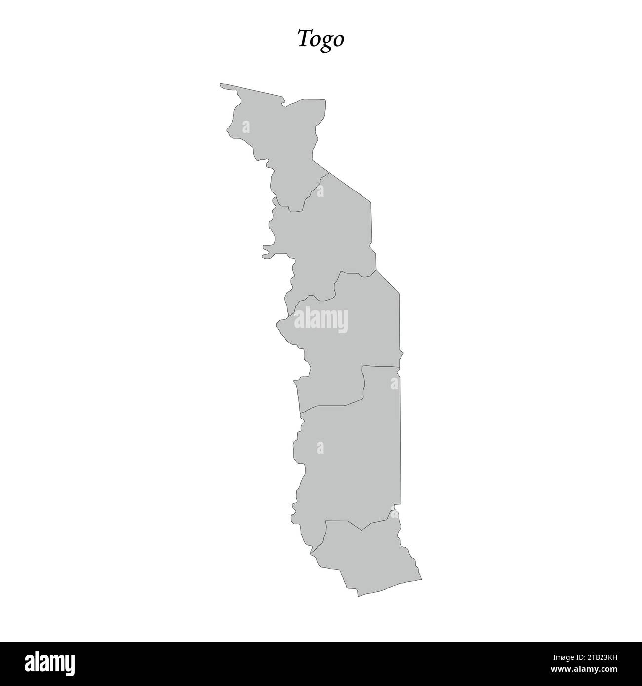 Simple flat Map of Togo with district borders Stock Vector Image & Art ...