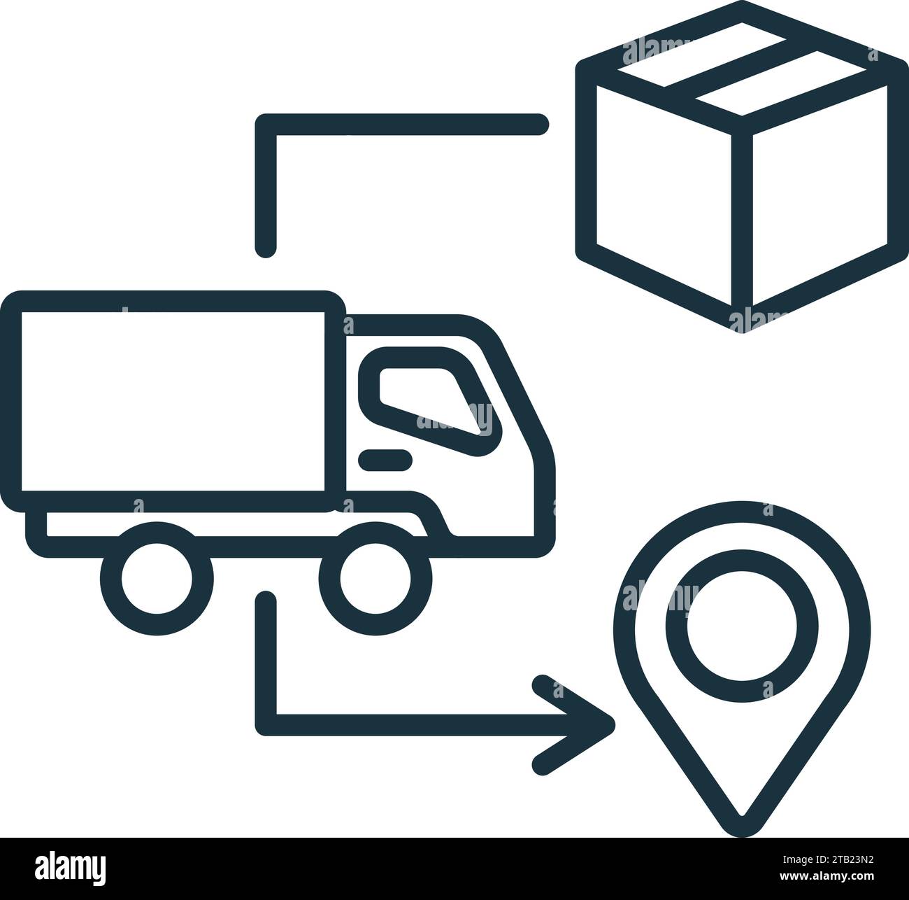 Transportation outline icon. Monochrome simple sign from logistics ...