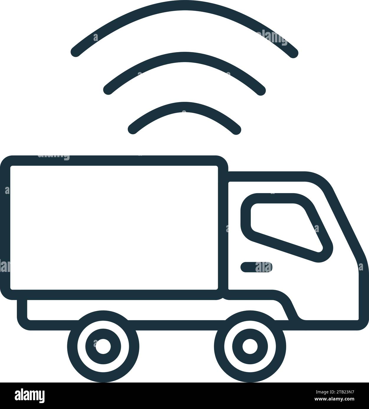 Smart logistics outline icon. Monochrome simple sign from logistics ...