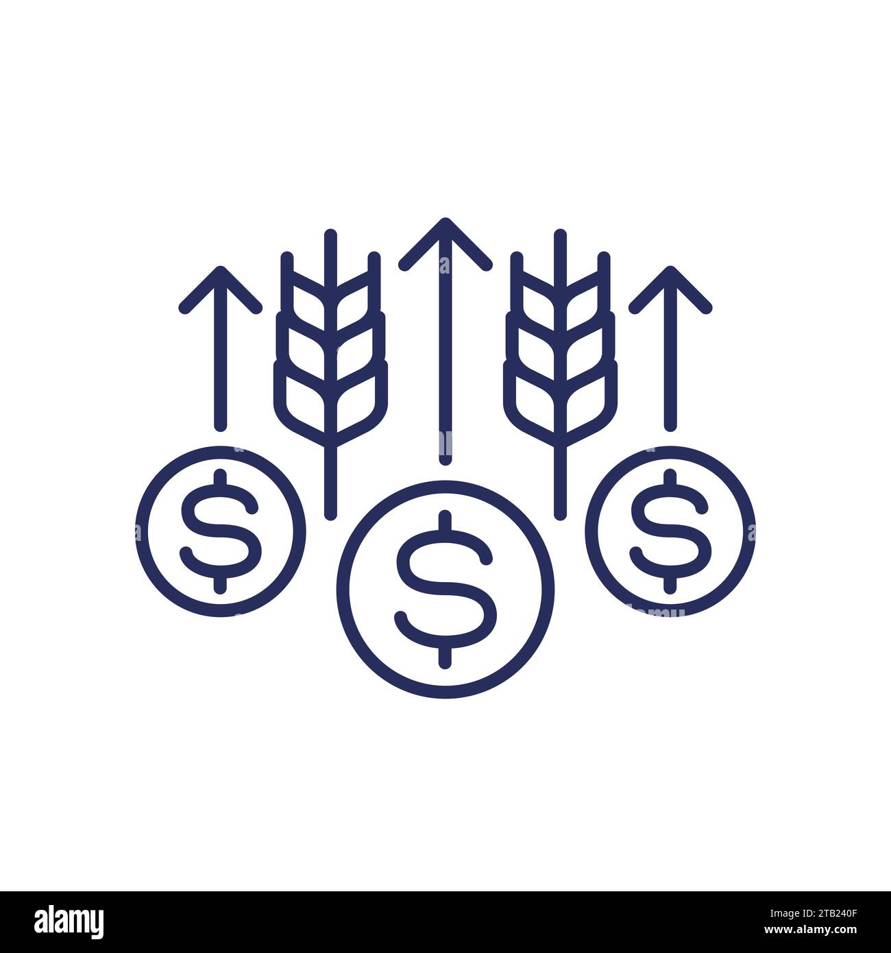Food prices growing line icon on white Stock Vector Image & Art - Alamy