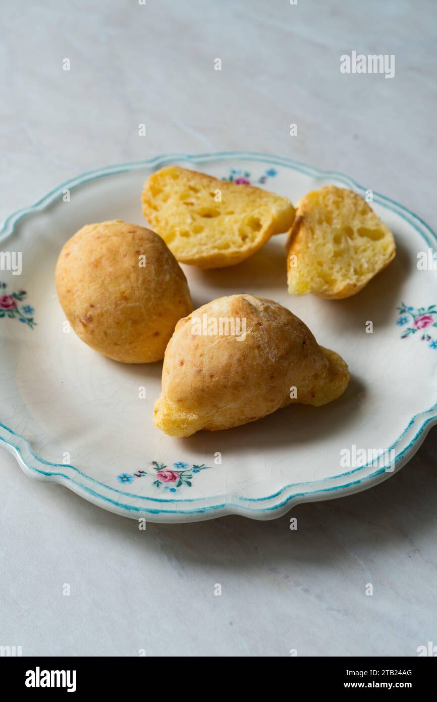 Freshly baked traditional Brasilian cheese bread balls. ready to eat ...