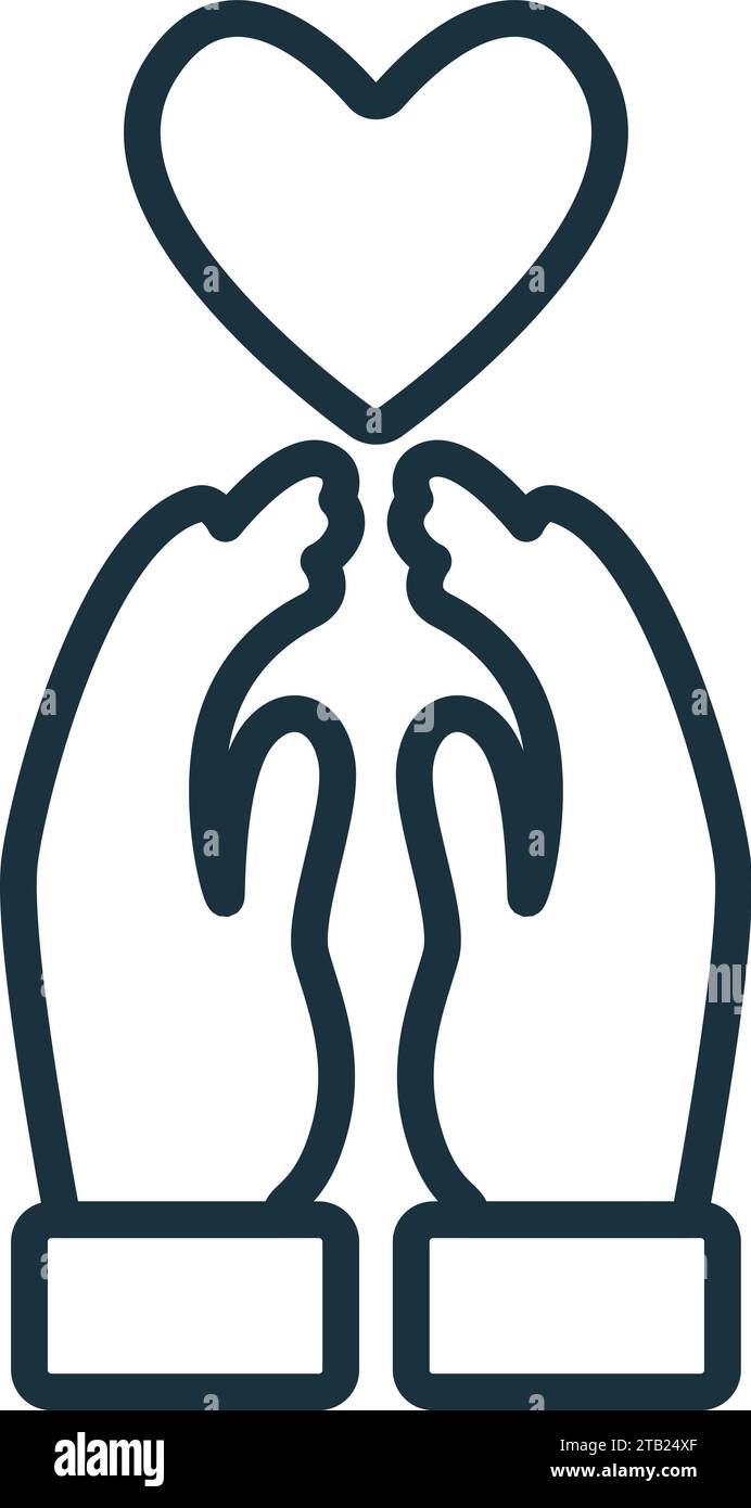 Gratitude outline icon. Monochrome simple sign from mental health ...