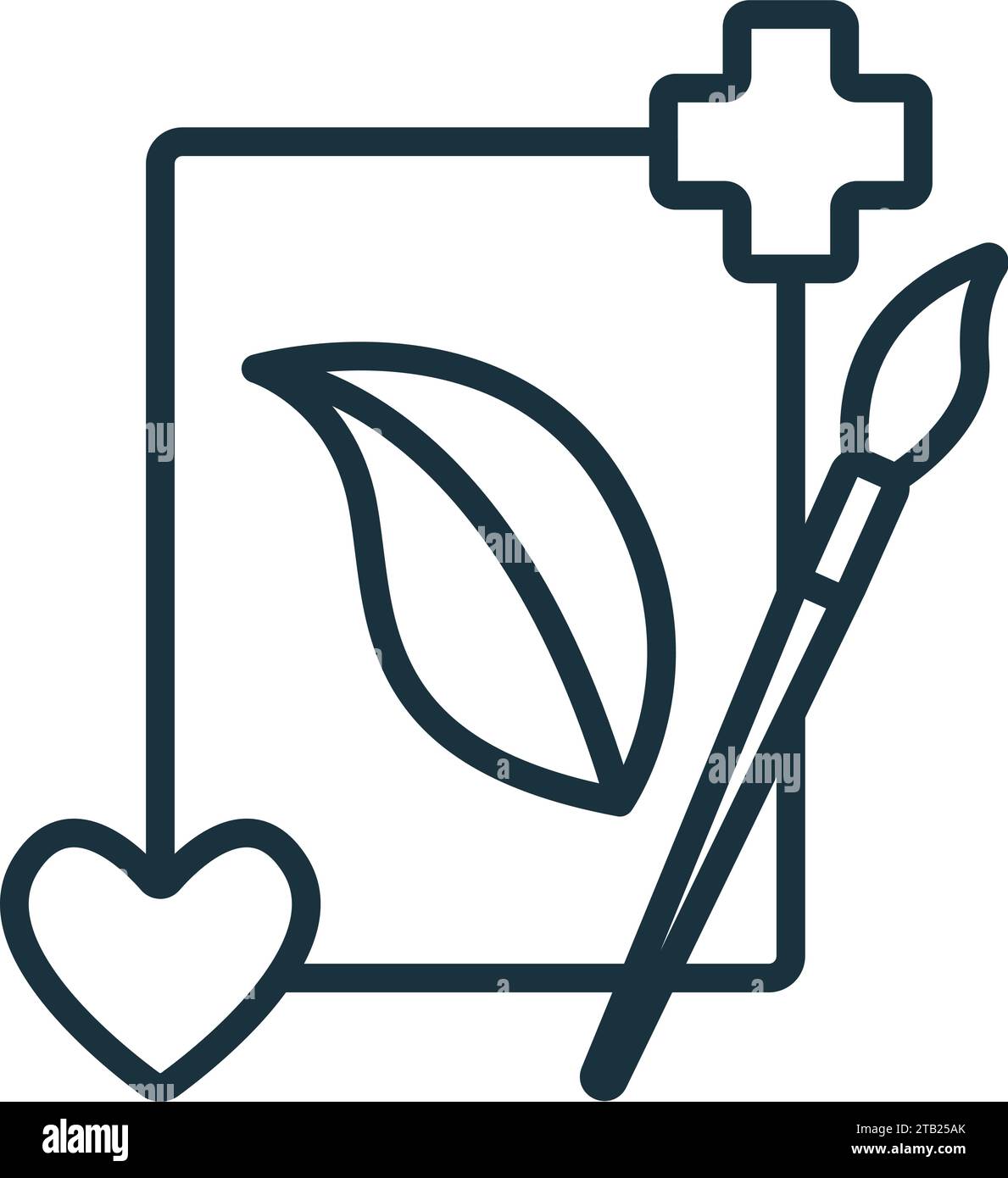 Art therapy outline icon. Monochrome simple sign from mental health ...