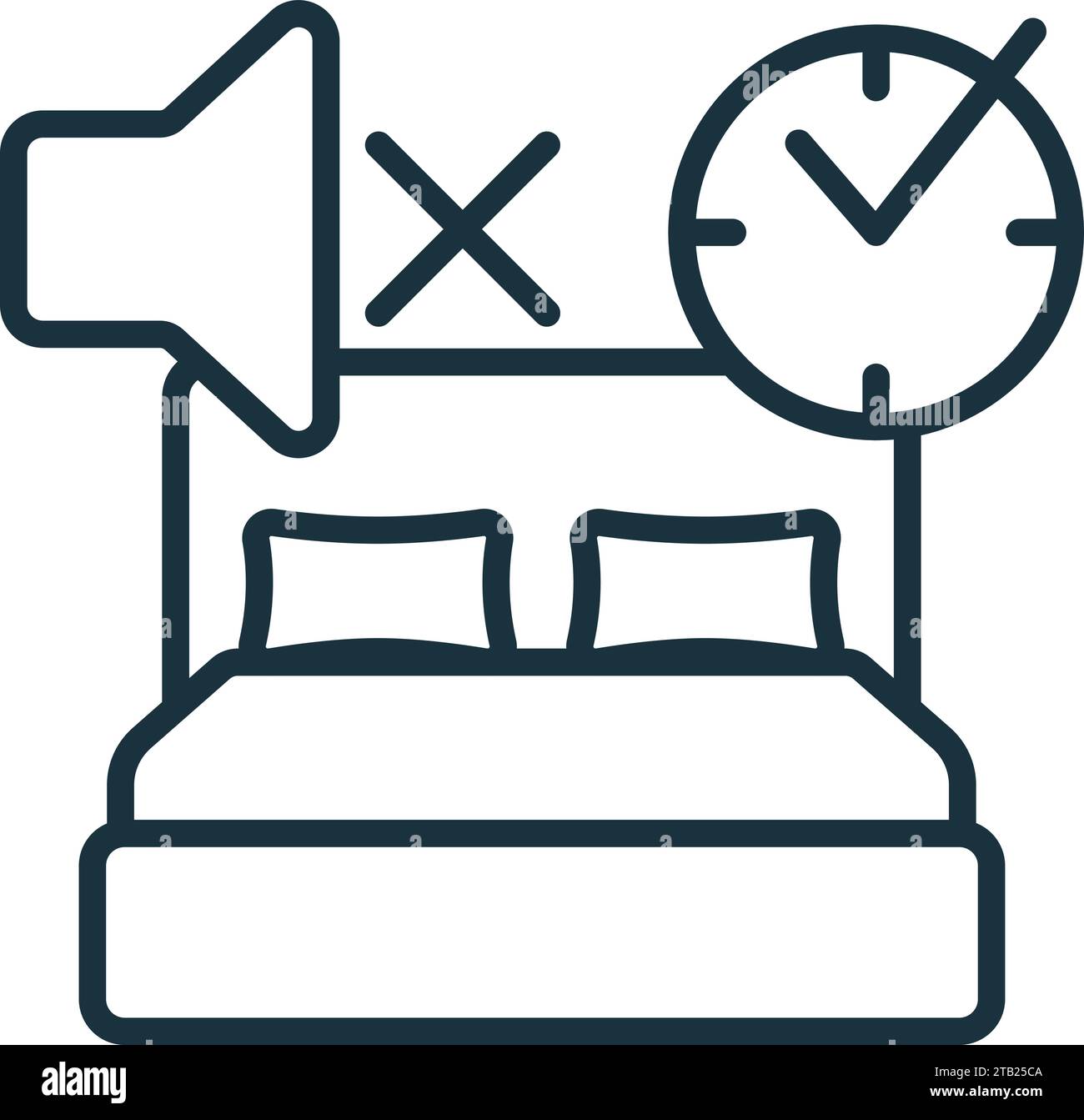 Sleep hygiene outline icon. Monochrome simple sign from mental health ...