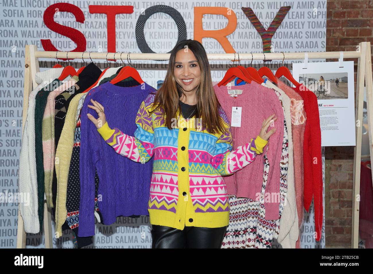 Save the Children ambassador Myleene Klass during a visit to Story ...