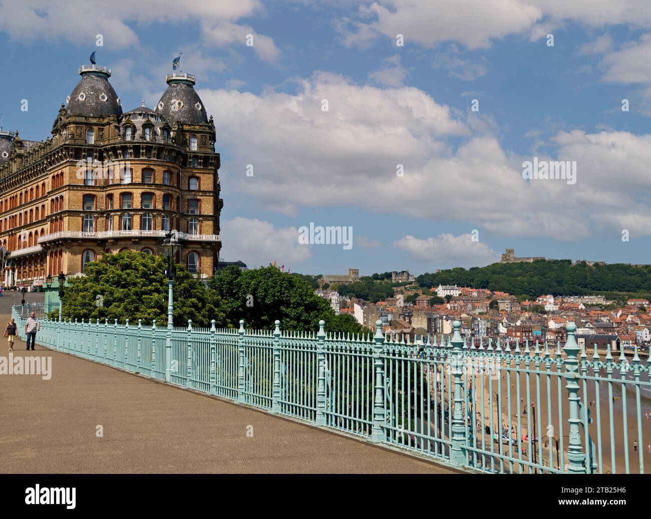 The Grand Hotel exterior looking from Spa Bridge in summer Scarborough ...