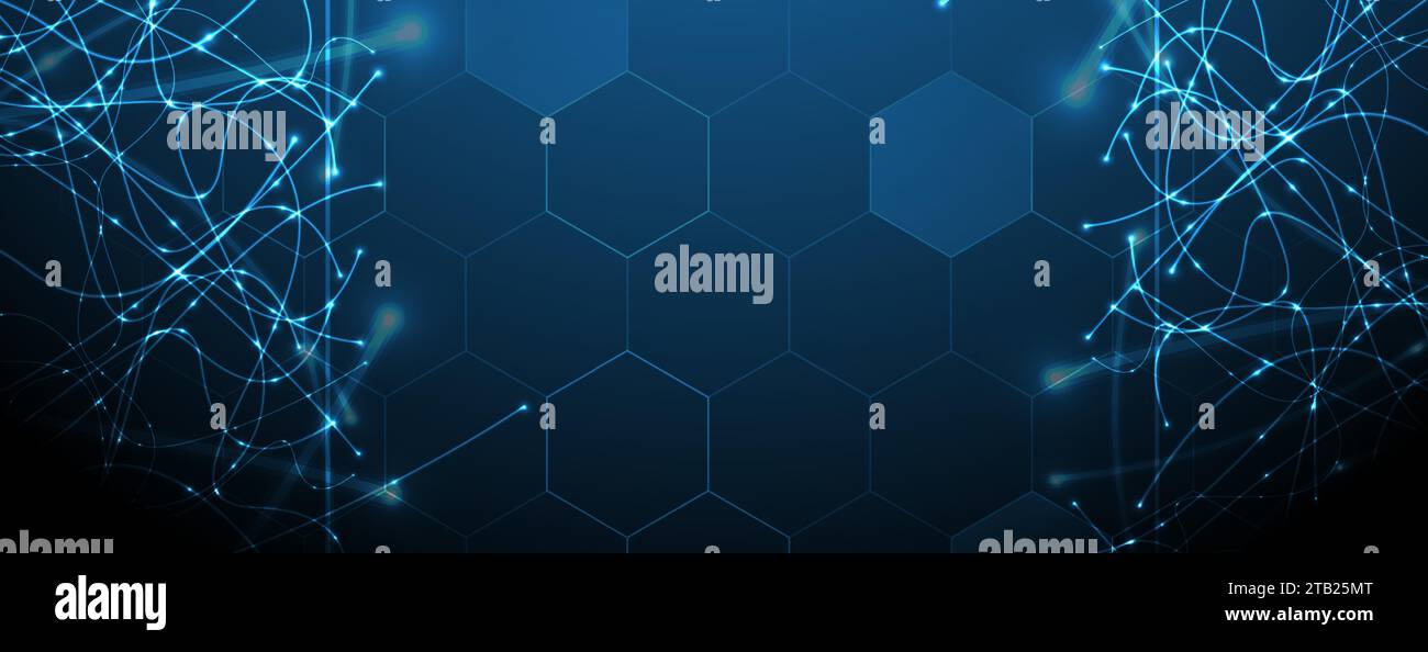 Neural network concept. Connected cells with links. High technology ...