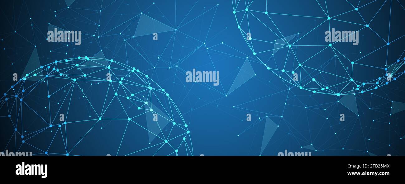 Neural network concept. Connected cells with links. High technology process. Abstract futuristic ...