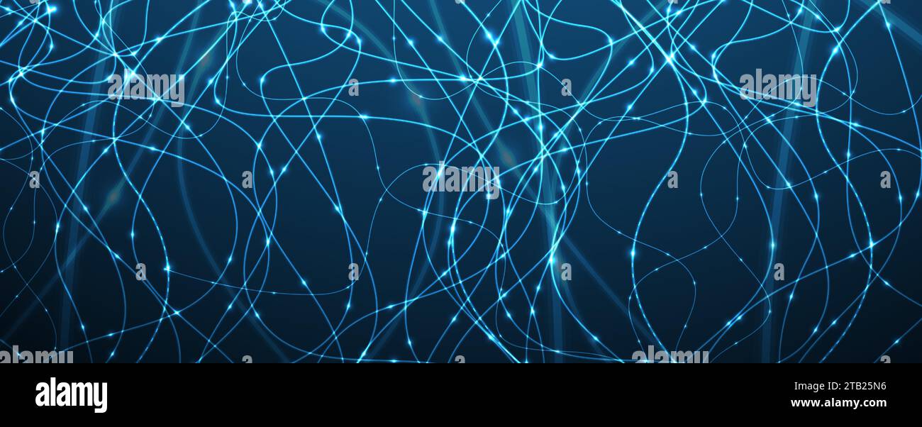 Neural network concept. Connected cells with links. High technology process. Abstract futuristic ...