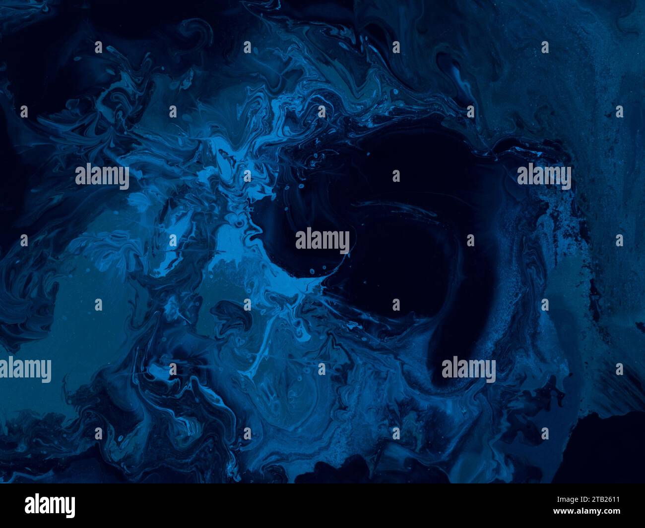 Abstract fantastic painting, dark blue creative hand painted background ...