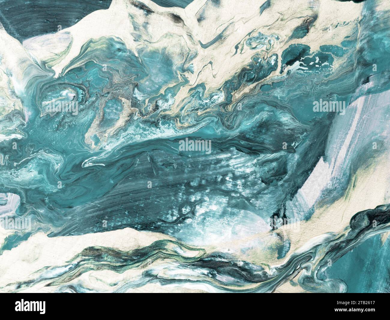 Abstract fantastic painting, blue creative hand painted background ...