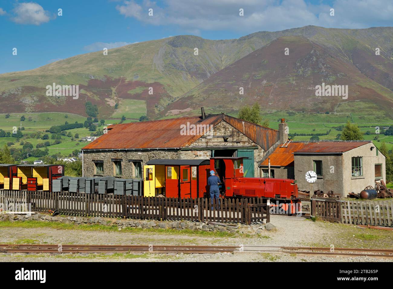 Quarry loco locomotive train and buildings sheds at the Threlkeld ...