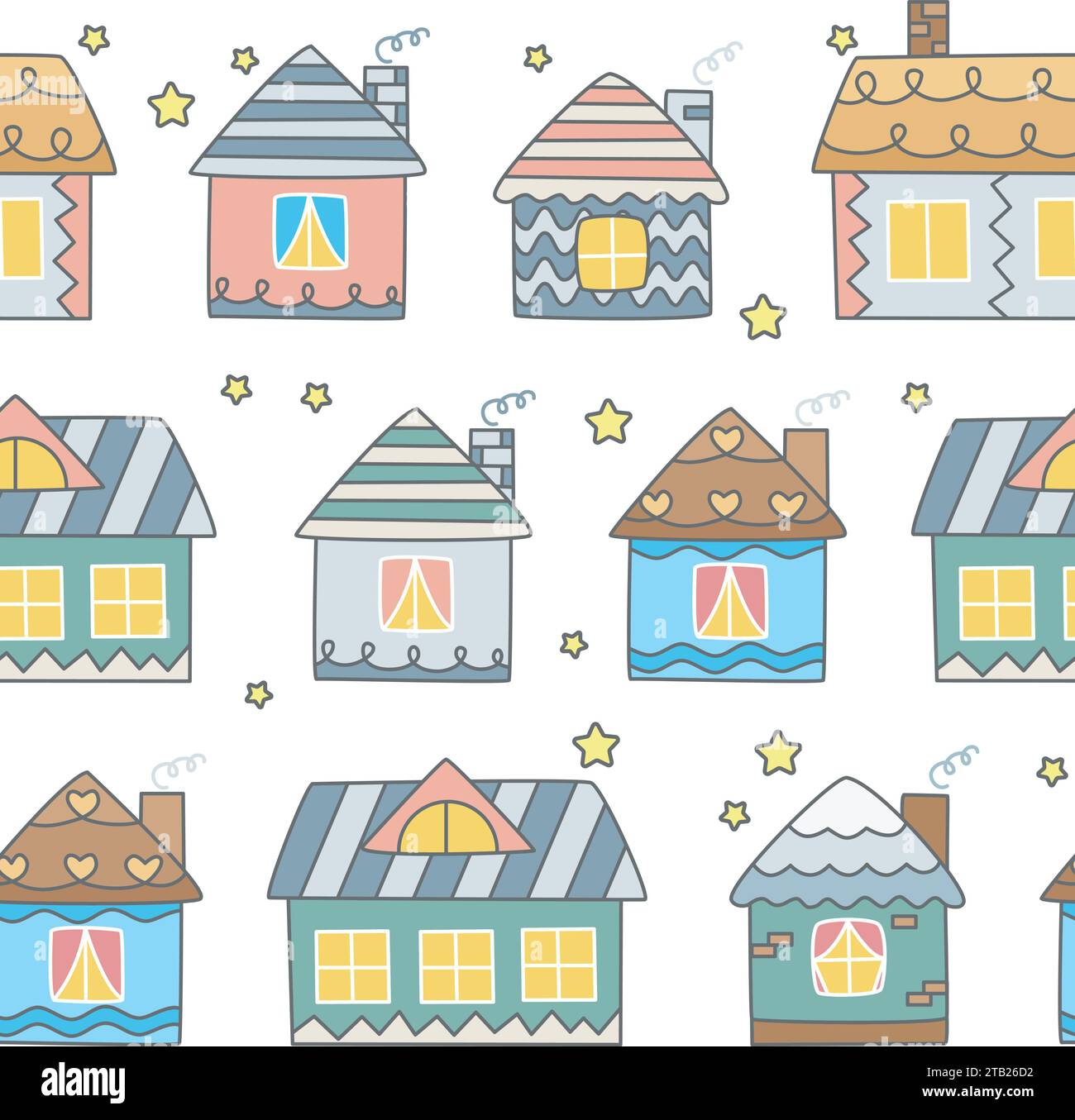 Single line of houses Stock Vector Images - Alamy