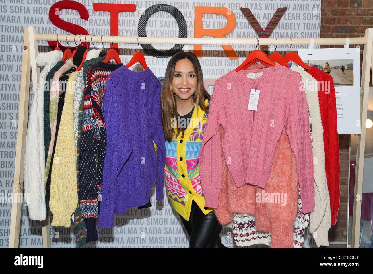 Save the Children ambassador Myleene Klass during a visit to Story ...