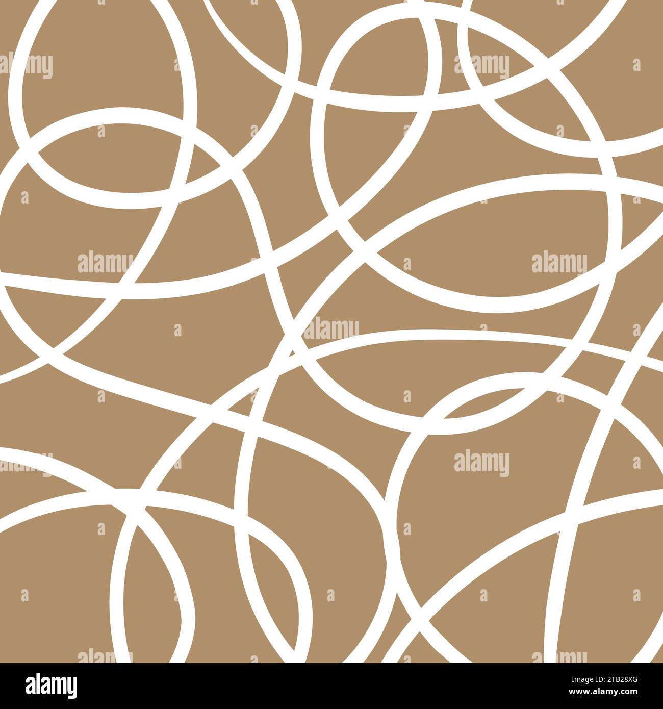 All over loopy pattern in white on a neutral beige background. Kraft ...