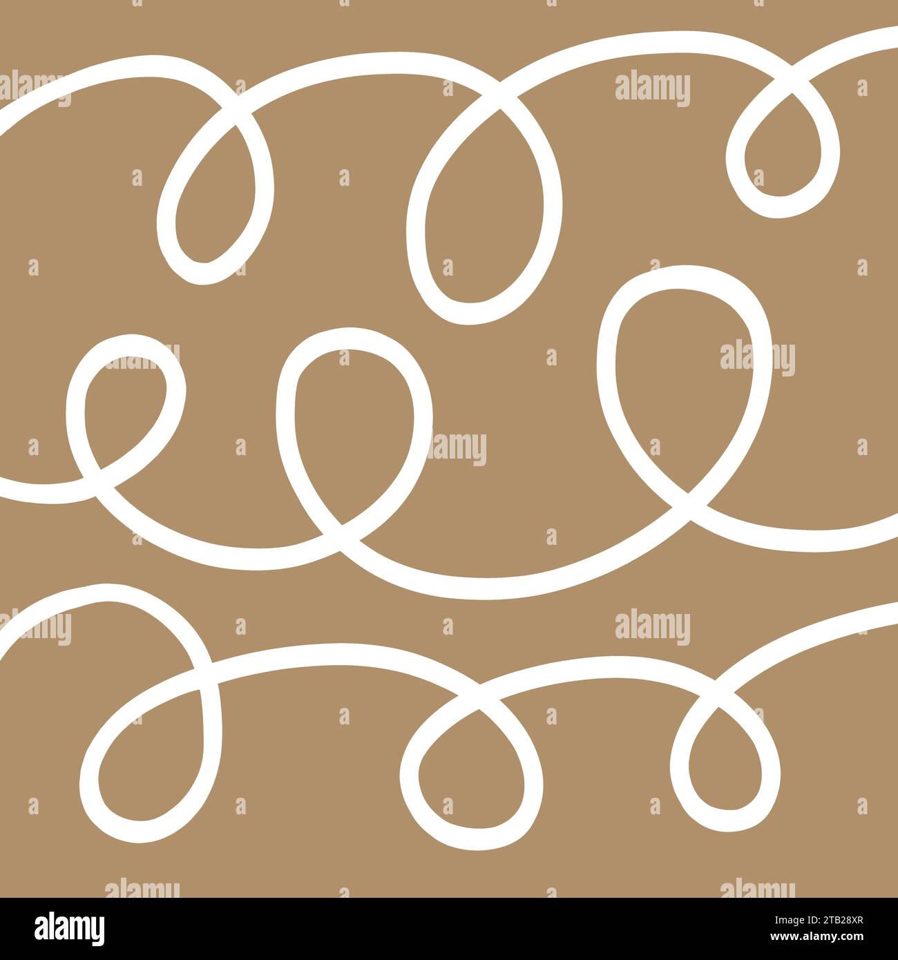 All over loopy pattern in white on a neutral beige background. Kraft ...