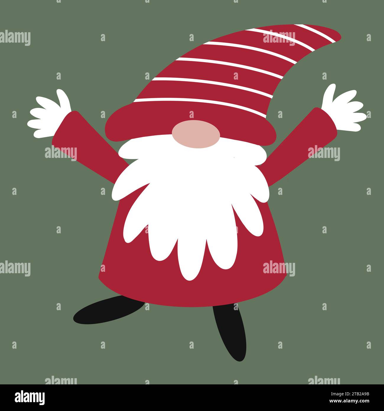 Christmas gonk on a pale sage background. Festive gonk on red clothing ...