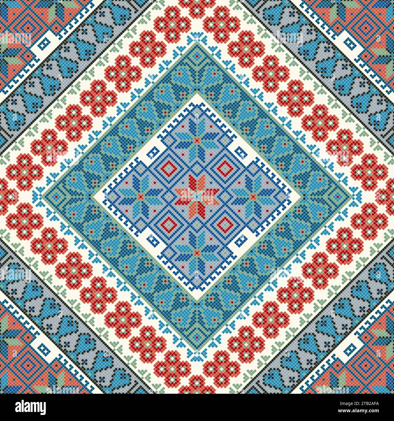 Traditional Georgian folk art embroidery vector pattern Stock Vector ...