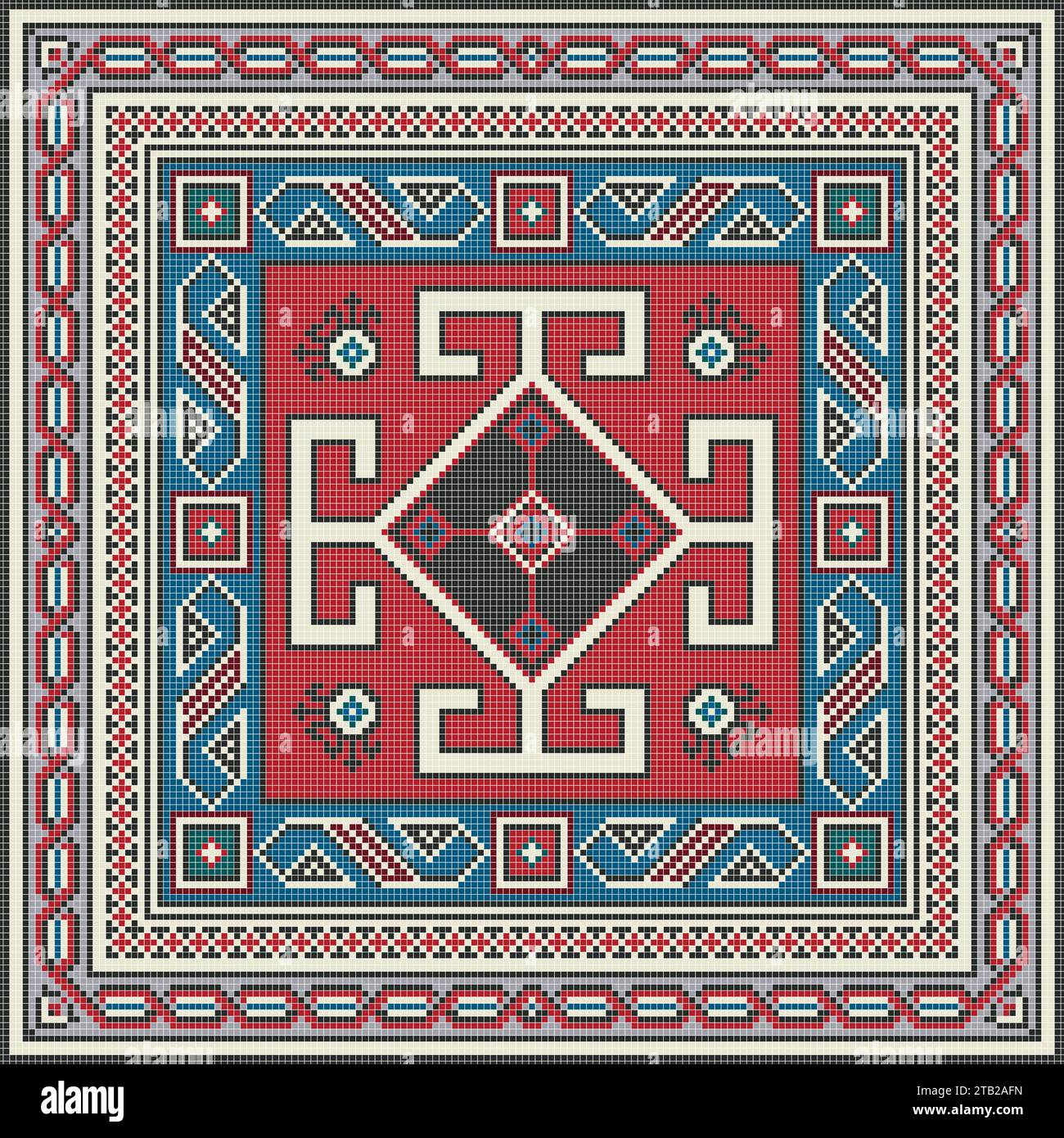 Traditional Georgian folk art embroidery vector pattern Stock Vector ...