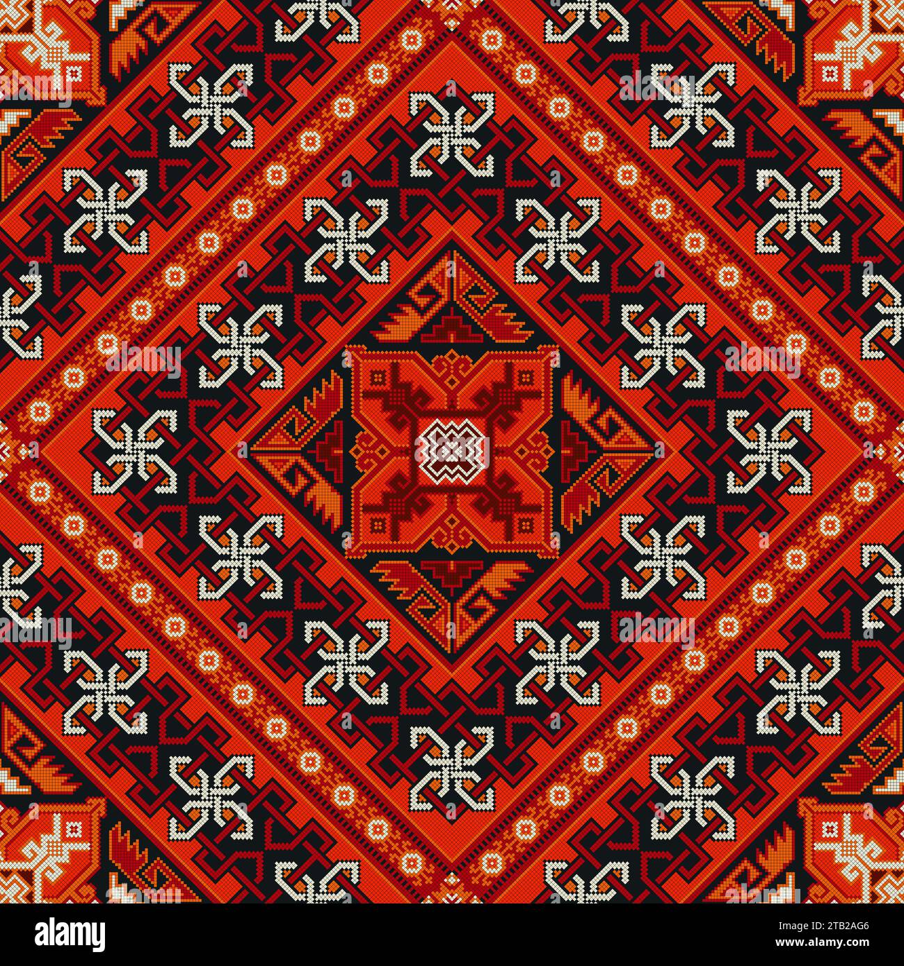 Traditional Georgian folk art embroidery vector pattern Stock Vector ...