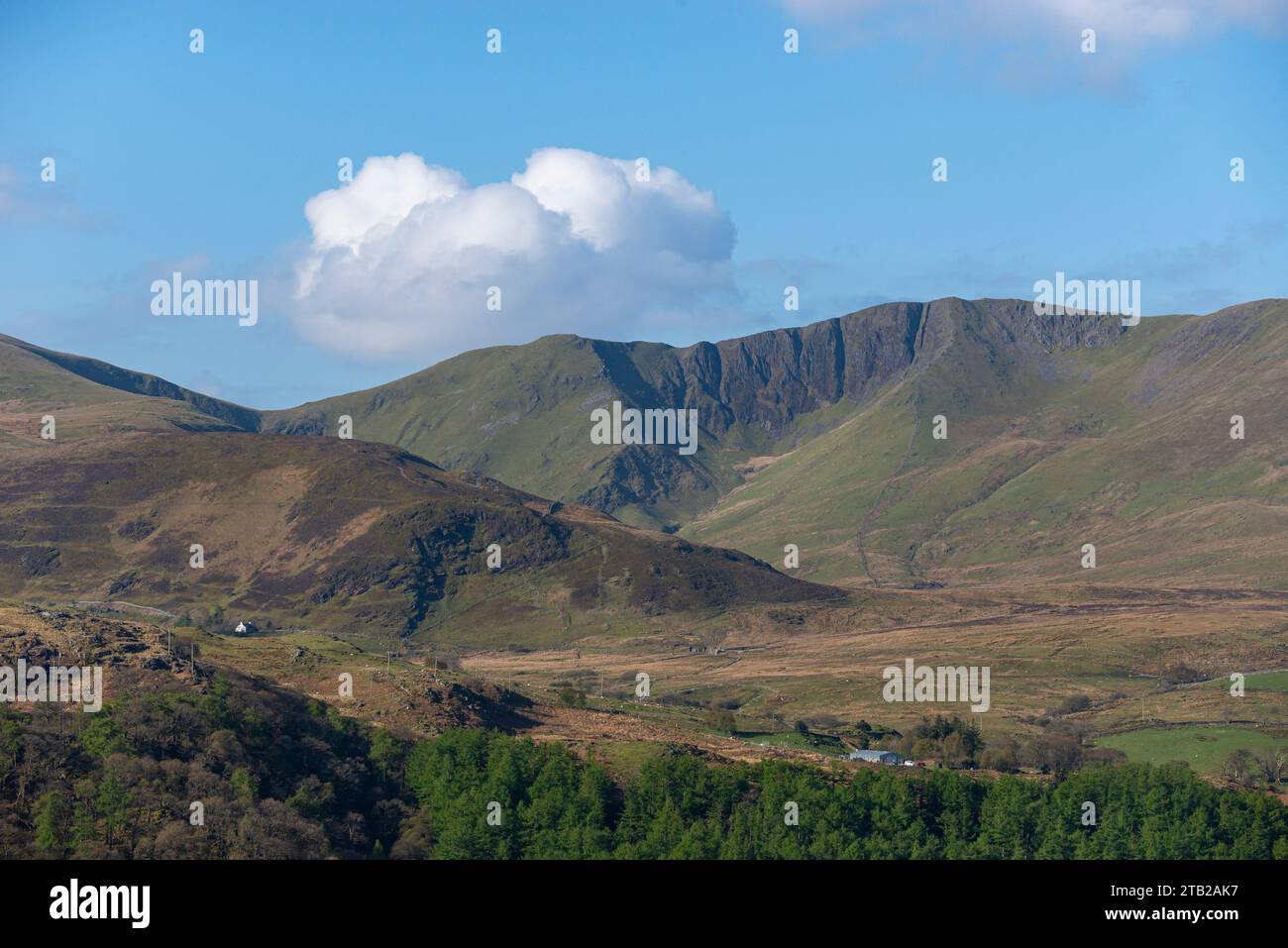 Mountain scenery around Llanberis in Snowdonia national park, North ...