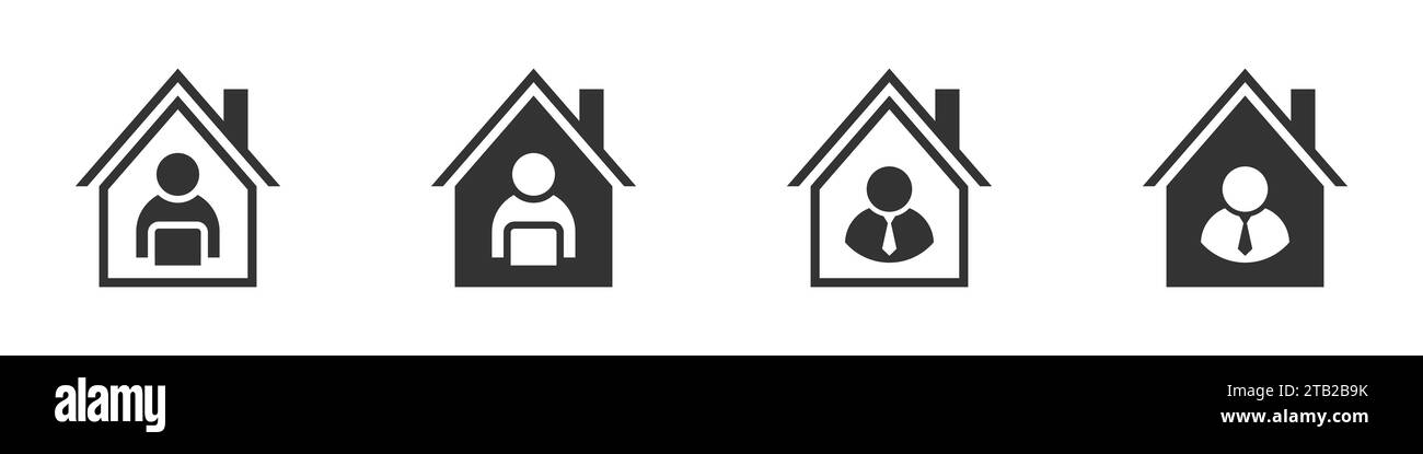 Remote work icon. Working from home symbol. Vector illustration Stock ...