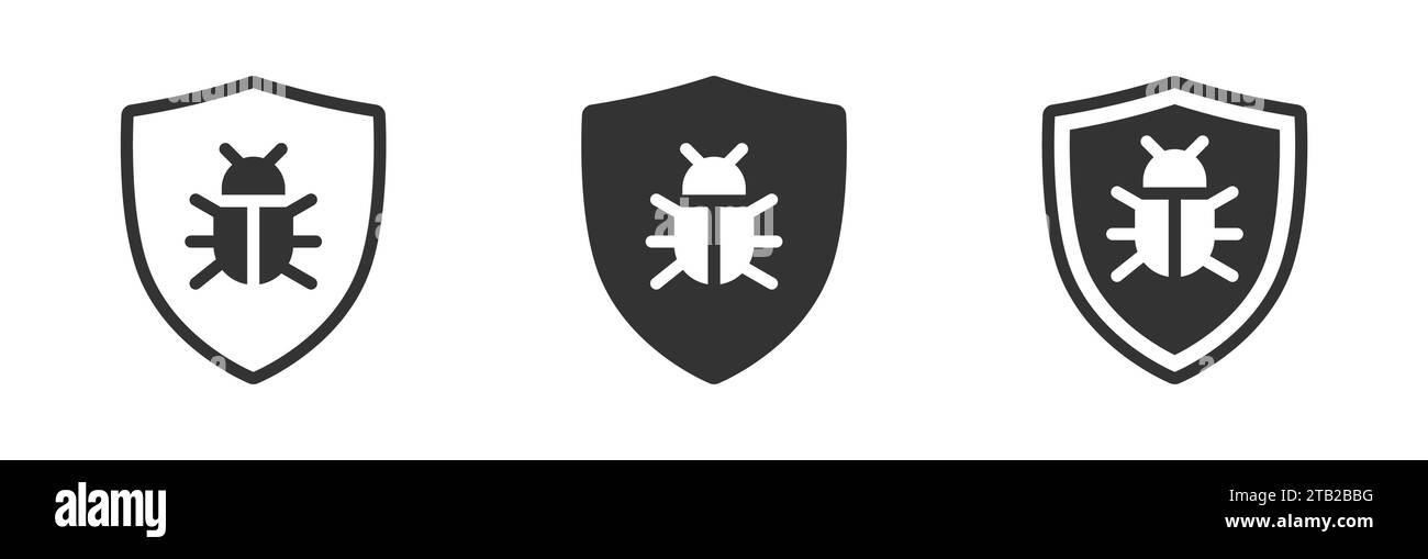Antivirus protection icon. bug protection icon. Bug symbol on a shield ...