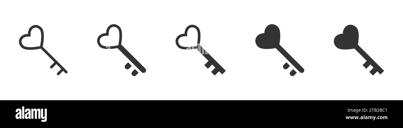 Heart shape key icons set. Vector illustration Stock Vector Image & Art ...
