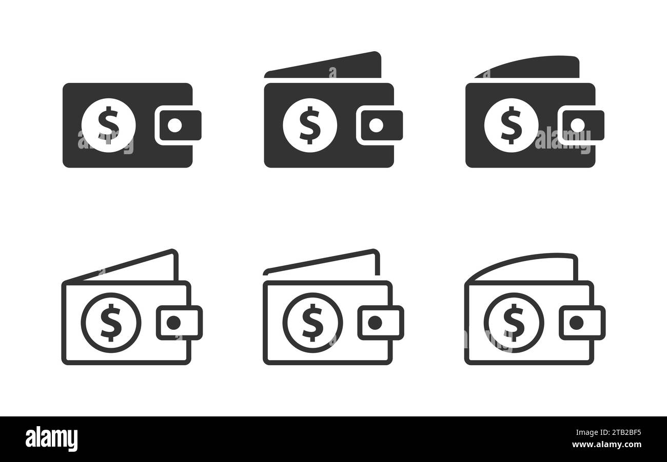 Wallet icon with dollar sign. Vector illustration Stock Vector Image ...