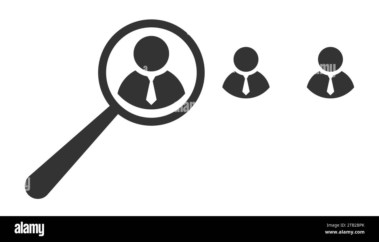 Search job vacancy icon. Search for employees symbol. Magnifying glass ...