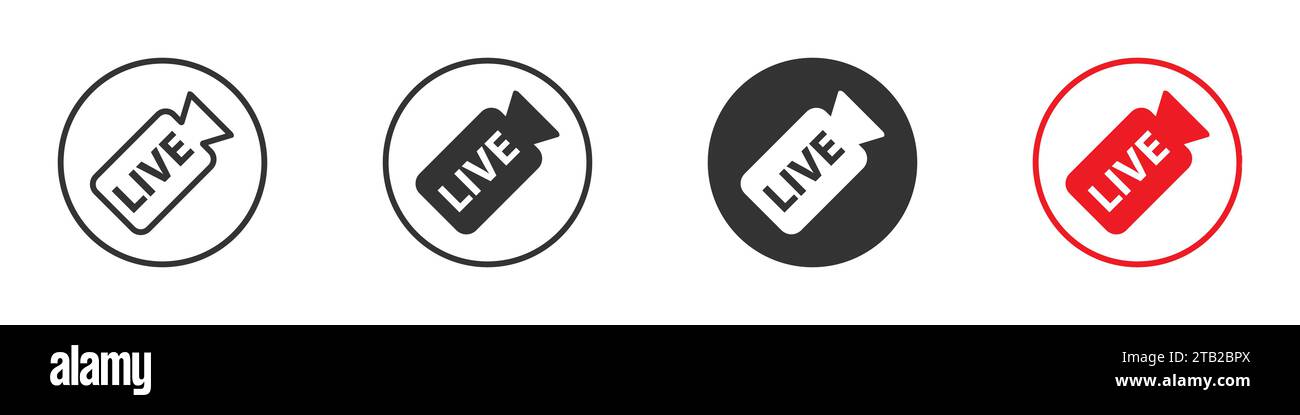 Live stream video icons Stock Vector Images - Alamy