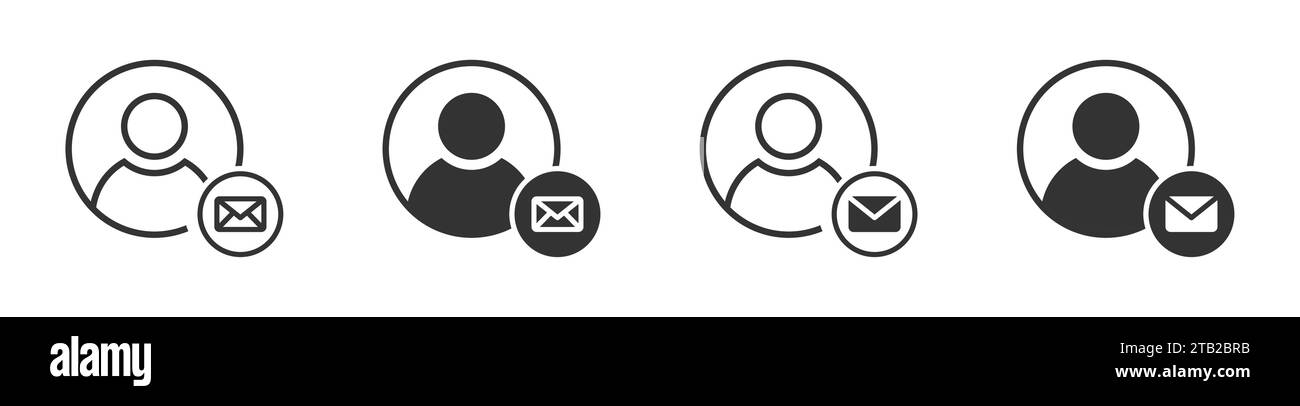 Person icon with mail sign. Vector illustration Stock Vector Image ...