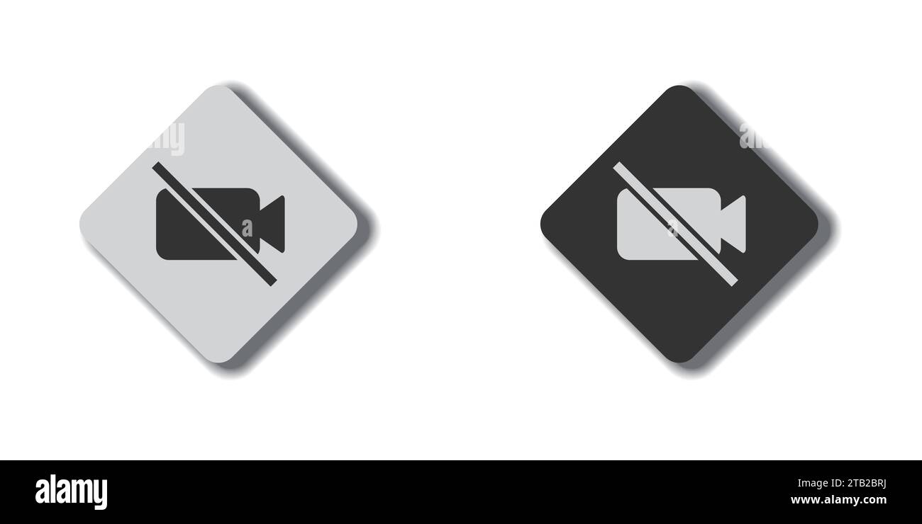 Turn off video icon symbol. Video cam off icon. Flat vector ... Turn off video icon symbol. Video cam off icon. Flat vector ...