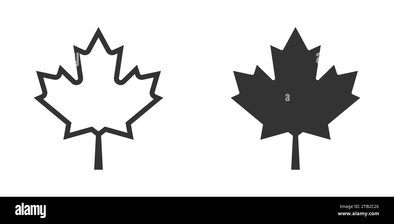 Maple leaf outline canada day Stock Vector Images - Alamy