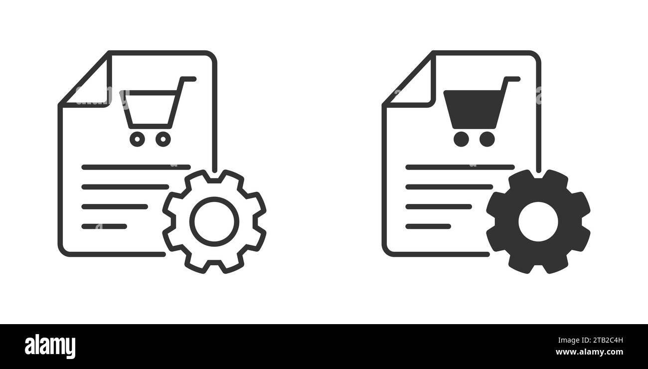 Cart with gear. Procurement icon. Order, purchase processing symbol ...