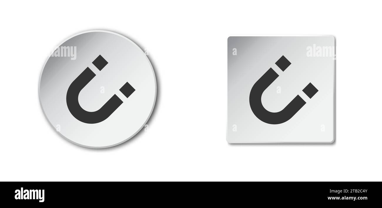 Magnet icon. Badge with magnet symbol. Flat vector illustration Stock ...