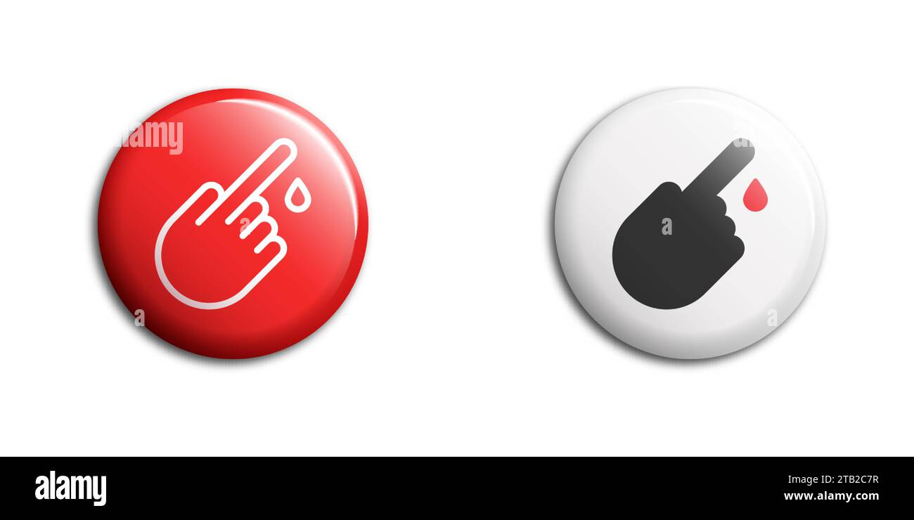 Blood test icon. Blood droplet from finger. Vector illustration Stock ...