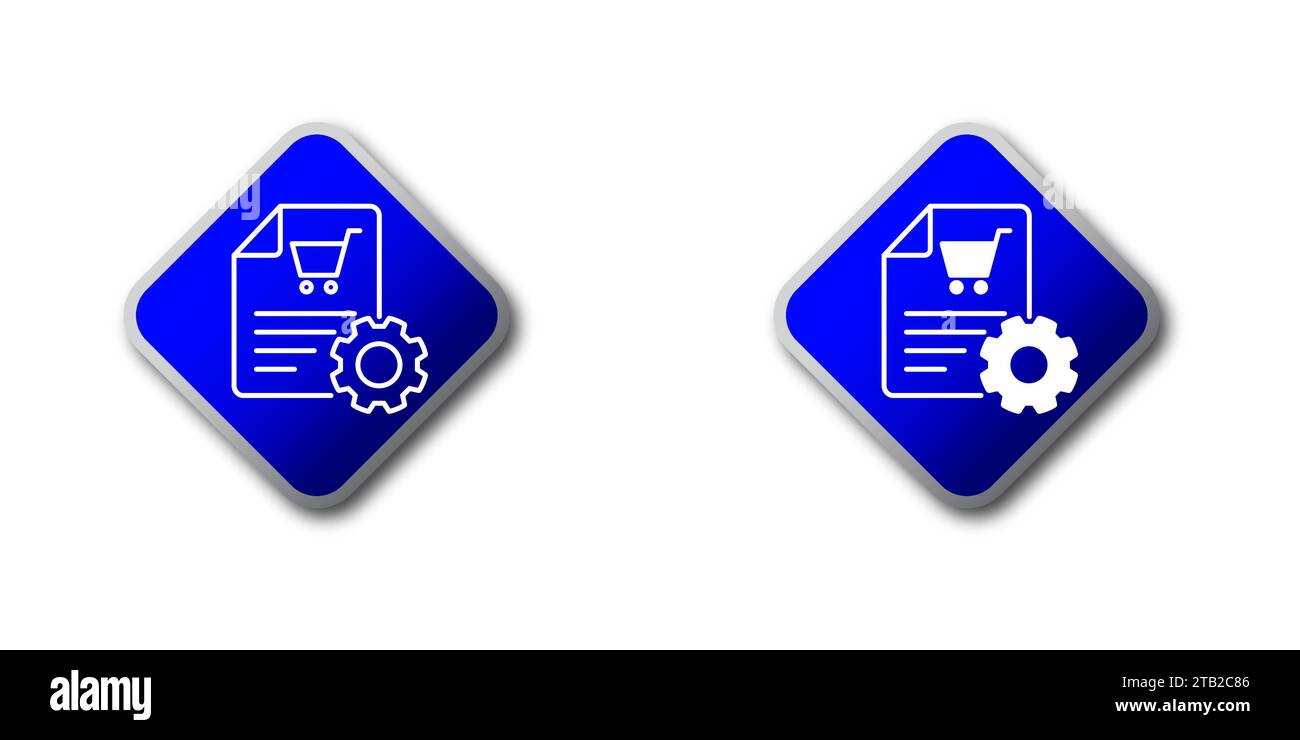 Cart with gear. Procurement icon. Order, purchase processing symbol ...
